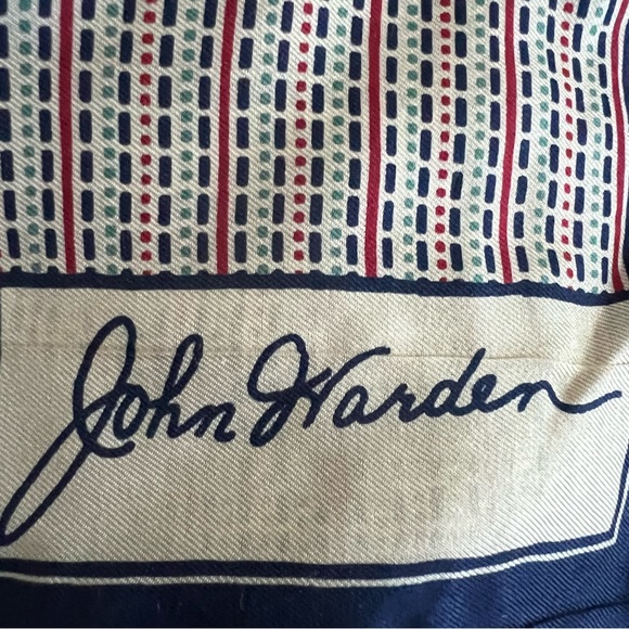 john warden | Accessories | Vintage John Warden Silk Scarf Square Blue ...